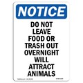 Signmission OSHA Notice, 7" Height, Do Not Leave Food Or Trash Out Sign ...