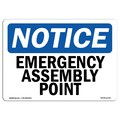 Signmission Safety Sign, OSHA Notice, 18" Height, Emergency Assembly ...