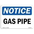 Signmission Safety Sign, OSHA Notice, 3.5" Height, 5" Width, Gas Pipe ...