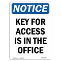 Signmission Safety Sign, OSHA Notice, 7" Height, Keycard Required Sign ...