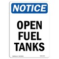Signmission Safety Sign, OSHA Notice, 18" Height, Open Fuel Tanks Sign ...