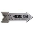 Signmission Fencing Zone Arrow Sign Funny Home Decor 24in Wide P-ARROW8 ...