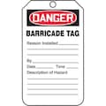 Panduit Safety Tag, FRONT: DANGER BARRICADE TAG REASON INSTALLED__ BY ...