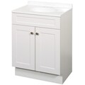 Zenna Home 2Door Shaker Vanity with Top, Wood, White, Cultured Marble ...