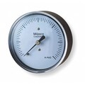 Miljoco Pressure Gauge, 0 to 200 In. H2O, 1/4" MNPT, Steel, Black ...