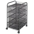 Safco File Cart, w/4 Drawers, Black 5214BL | Zoro