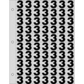 Electromark Number Label, 3, Black/Silver INTKS1.0NB3 | Zoro
