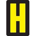 Electromark Letter Card, H, 2In, Yllw/Blk, PK25 SLIDEYK2SH | Zoro