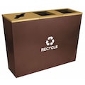 Tough Guy 54 gal Rectangular Recycling Bin, Open Top, Brown, Steel, 3 ...