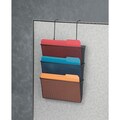 Fellowes Wall File, Steel, Black, 3 Comp 75901 | Zoro