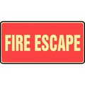 Accuform Fire Escape Sign, 7" Height, 14" Width, Plastic, English ...