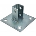 Flex-Strut Post Base, Square, For Single Strut, 2-Hole FS-5814SQ E/G | Zoro
