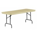 Duralite Rectangle Folding Table, 30" W, 72" L, 29" H, ABS plastic Top, Sand DL3072-TSA-BL | Zoro