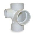 Charlotte Pipe And Foundry 3" x 3" x 3" x 2" Hub PVC Sanitary Tee with ...