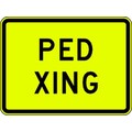 Lyle Ped Xing Traffic Sign, 18 in Height, 24 in Width, Aluminum ...