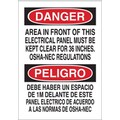 Brady Danger/Peligro, Area In Front Of This Electrical Panel Must Be ...