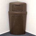 Continental Commercial Products 21 gal. Corner Round Trash Can, Brown ...