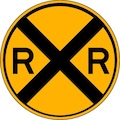 Lyle RXR Traffic Sign, 30 in Height, 30 in Width, Aluminum, Circle, No ...