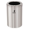 Glaro 41 gal Round Recycling Bin, Funnel Top, Satin Aluminum, Aluminum ...