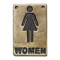 Tablecraft Vintage Bronze Sign, Women Restroom, 4"X6" 465634 | Zoro