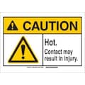 Brady Caution Sign, 10 in H, 14 in W, Aluminum, Rectangle, English ...