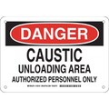Brady Danger, Caustic Unloading Area Authorized Personnel Only, 10 in W ...