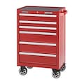 Waterloo Waterloo Rolling Cabinet, 6 Drawer, Red, Steel, 26" W x 18" D ...