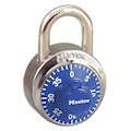 Master Lock Combination Padlock, Center, Blue/Silver 1502BLU | Zoro
