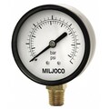 Miljoco Pressure Gauge, 0 to 30 psi, 1/4" MNPT, Steel, Black P2508L03 ...