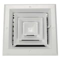 Zoro Select 8 in Square 4-Way Multilouver Ceiling Diffuser, White 4MJJ6 ...