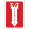 Brady Fire Extinguisher Sign, 10X7", Wht/Red 122775 | Zoro
