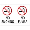 Brady No Header, No Smoking/No Fumar, 10" W x 7" H, Rectangle ...