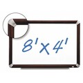 3M Porcelain Whiteboard 48" x 96", Mahogany Frame P9648FMY | Zoro