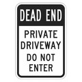 Lyle Private Drive & Road Traffic Sign, 18 in H, 12 in W, Aluminum ...