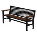 Thomas Steele Outdoor Bench, 66 in. L, 24 in. H, Black LVB-6-WI-B | Zoro