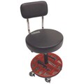Shopsol Round Stool with Backrest, Height 18-1/2" to 22"Black 1010277 ...