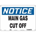Condor Notice, MAIN GAS CUT OFF, 14 in W x 10 in H, Horizontal ...