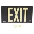 Brady Exit Sign, English, 15-3/4" W, 9" H, Aluminum, Black 145522 | Zoro