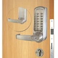 Codelocks Mechanical Lockset, Brushed Steel, Lever CL650-BS | Zoro