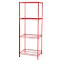 Zoro Select Shelving, Starter, H74, W24, D24, Red, 4 Shelf 5GPY0 | Zoro