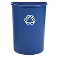 Rubbermaid Commercial 21 gal Half-Round Recycling Bin, Open Top, Blue ...