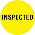 Tapecase Circle Inventory Control Label, Inspected, Yellow, Pk1000 ...
