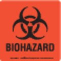Labelmaster Biohazard Label, Orange, 4"x4", PK500 H-BBLR | Zoro
