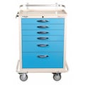 Blue Bell Medical Anesthesia Cart, Steel, 6 Adjustable Shelves, 1400 lb ...