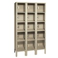 Lyon Box Locker, (3) Wide, (5) Tier, Steel, Beige, Powder Coated Finish ...