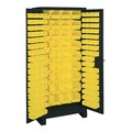 Lyon Extra-Heavy Duty Bin Cabinet, 136 Bins KK1124 | Zoro