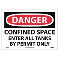 Nmc Danger Confined Space Enter All Tanks By Permit Only Sign, D382PB ...