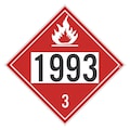 Nmc Dot Placard Sign, 1993 3, Flammable Liquid, DL40BPR DL40BPR | Zoro