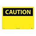 Nmc Caution Sign, 20" W, 14" H, English, Aluminum, Yellow, Legend Style ...