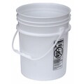 Vestil Pail, Open Hd, Round, 5.4 gal, HDPE, Natural PAIL-54-PNP | Zoro